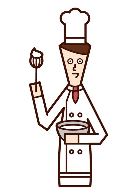 케이크를 만드는 페이스트리 남성 그림 무료 일러스트 소재집 Kukukeke