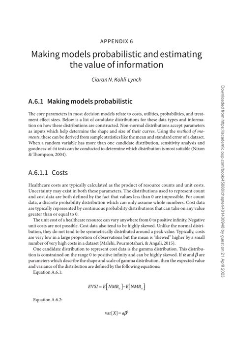Pdf Making Models Probabilistic And Estimating The Value Of Information