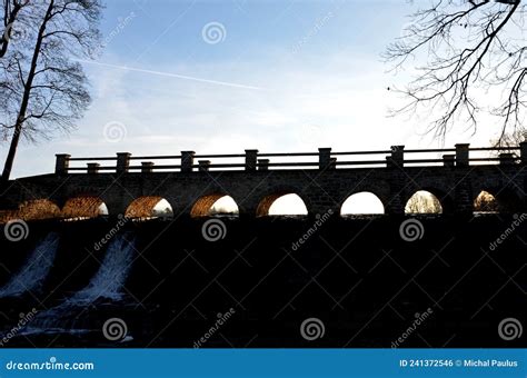 The Dam Of The Breeding Fish Pond Has A Canal Safety Overflow Similar