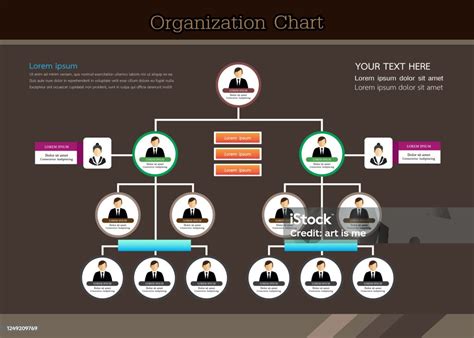 Ilustración De Infografía De Organigramas Con Icono De Personas Y Línea