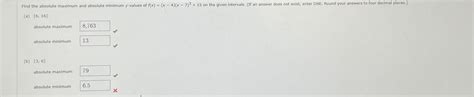 Solved Find The Absolute Maximum And Absolute Minimum
