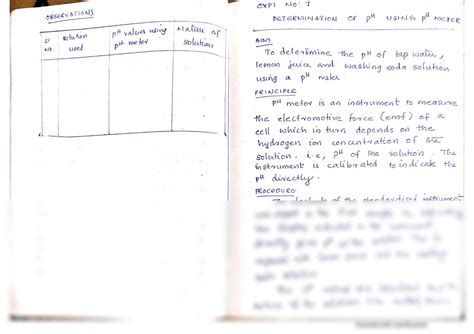 Solution Determination Of Ph Using Ph Meter Chemistry Experiment7