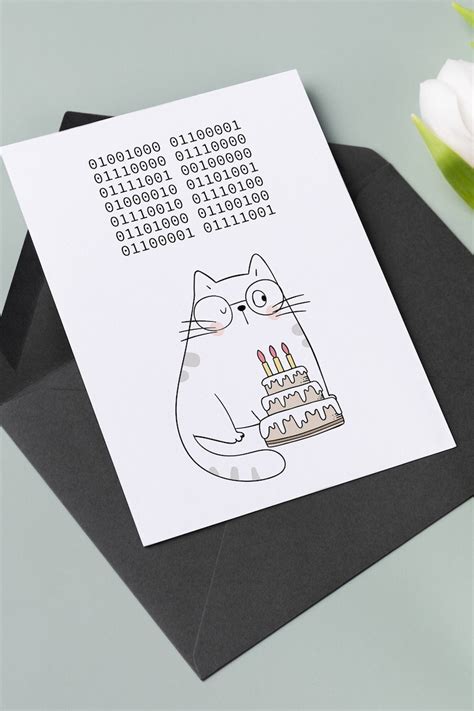 Programmer Birthday Card Editable Template Birthday Card For Babefriend Gamer Tech Nerd Computer