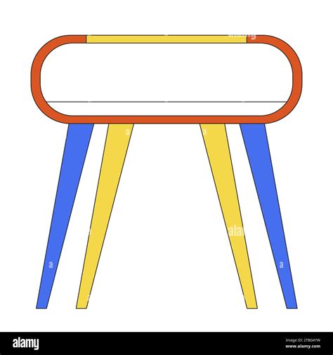 Funky Coffee Table 2d Linear Cartoon Object Stock Vector Image And Art