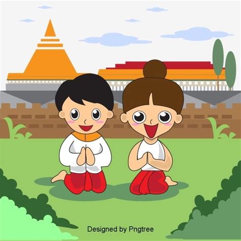 รูปเด็กผู้หญิงเด็กผู้ชายไหว้สวัสดีรอยยิ้มสีเขียวสีขาวสีแดง Png เด็กผู้หญิง เด็ก ผู้ชายภาพ