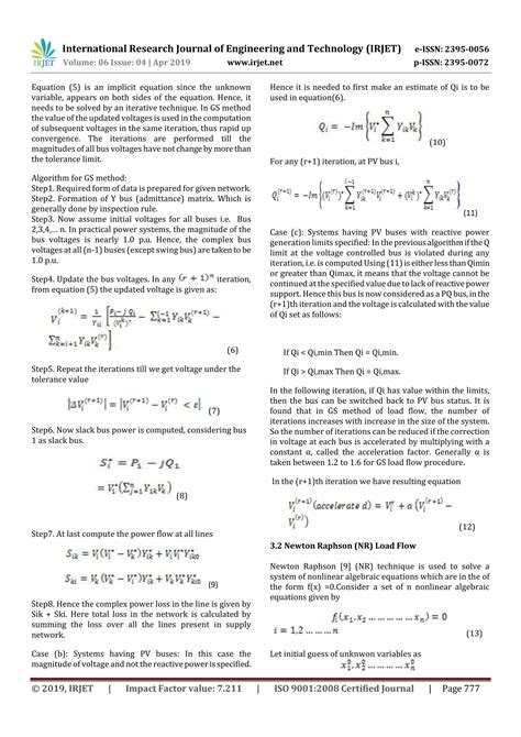 Irjet Comparative Analysis Of Load Flow Methods On Standard Bus System