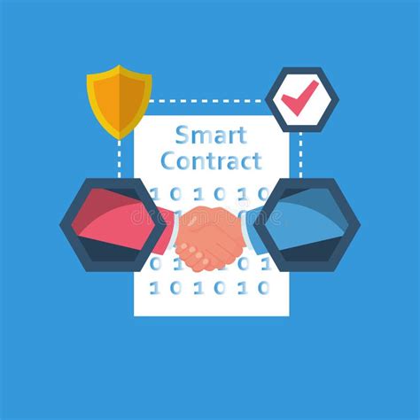 Smart Contract Concept Blockchain Contract Icon Stock Vector Illustration Of Global Mining