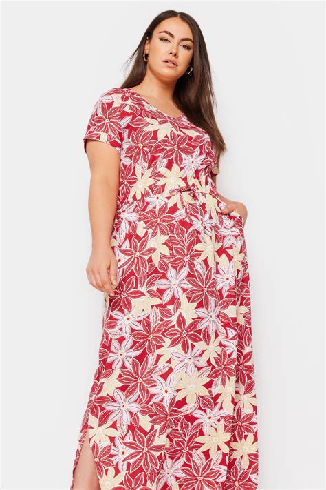 Yours Plus Size Red Floral Print Maxi Dress Yours Clothing