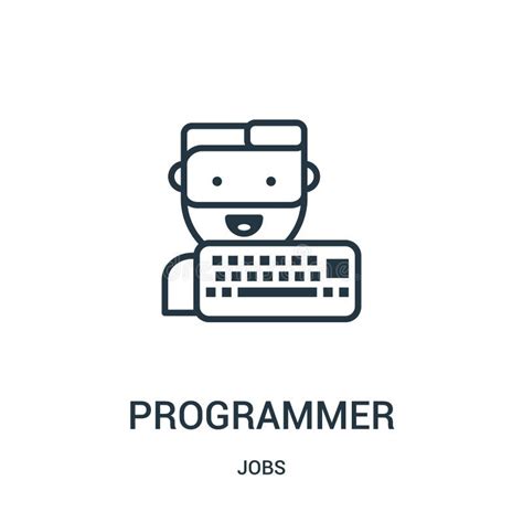 Programmer Icon Vector From Jobs Collection Thin Line Programmer