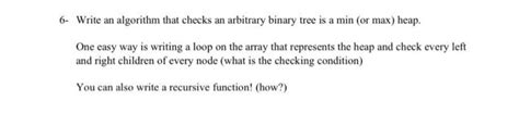 Solved Write An Algorithm That Checks An Arbitrary Binary