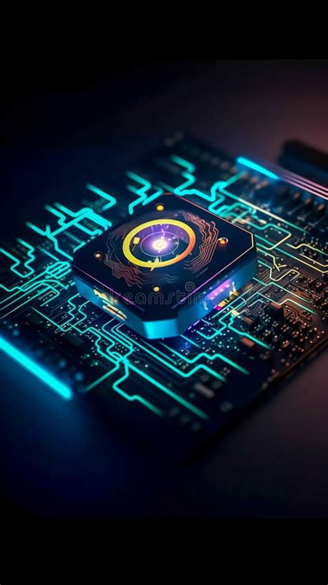 Advanced Technology Concept Visualization Circuit Board Cpu Processor