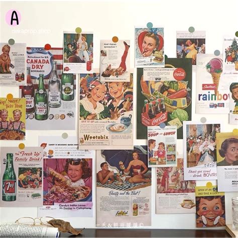 โปสการ์ด ติดผนัง สไตล์เรโทร แนวย้อนยุควินเทจ 20 แผ่นแถมสติ๊กเกอร์ Dekaprop Shop Thaipick