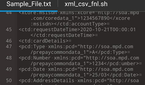 learning convert xml to csv using unix shell script