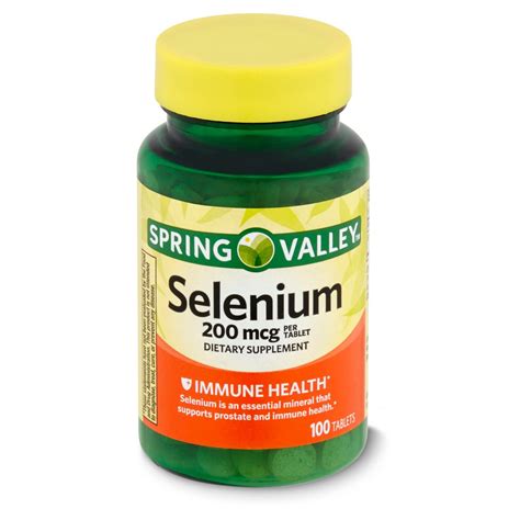 Spring Valley Selenium Dietary Supplement 200 Mcg 100 Tablets