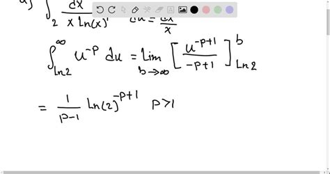 SOLVED Logarithmic P Series A Show That The Improper Integral 2 Numerade