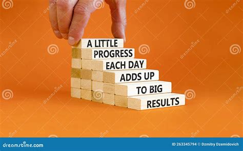 progress and result symbol concept words a little progress each day adds up to big results on