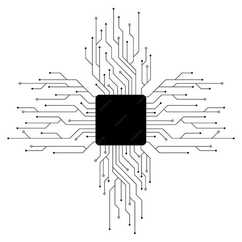 Premium Vector Printed Circuit Board And Processor Abstract Futuristic Circuit Board Hi Tech