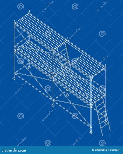 Prefabricated Scaffolding Orthography Vector Stock Vector Illustration Of Scaffolding