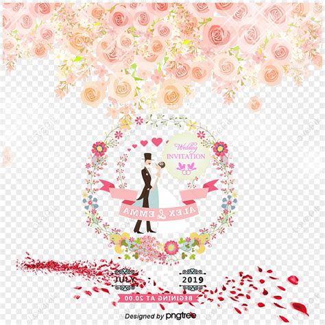 결혼식 초대장 일러스트신부장식꽃 무늬 Png 일러스트 무료 다운로드 Lovepik