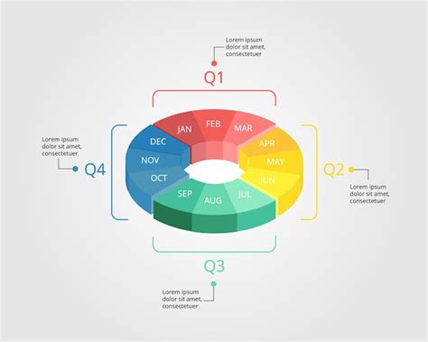 Premium Vector Process Chart Template For Infographic For Presentation For Months In Quarter
