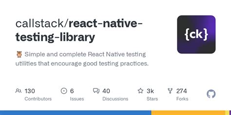 Github Callstackreact Native Testing Library 🦉 Simple And Complete