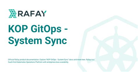 kop gitops system sync rafay product documentation