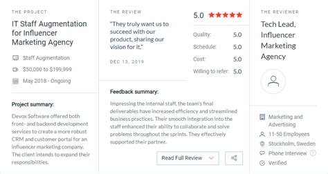 a 5 star offshore software development company according to