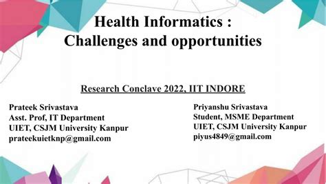 Pdf Health Informatics Challenges And Opportunities
