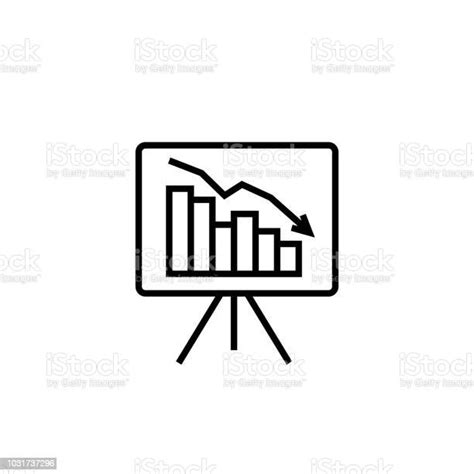 Graph Table Arrow Decrease Icon Dollar Money Fall Down Symbol Economy