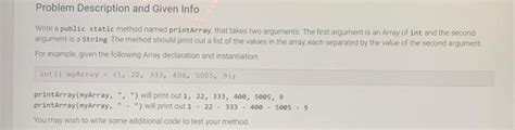 Solved Problem Description And Given Info Write A Public Chegg