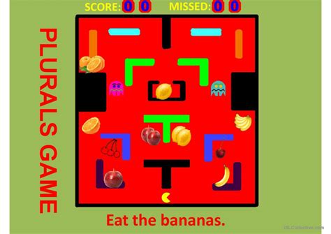 Plurals Fruit Pacman Game Part 1 Gen Deutsch Daf Powerpoints