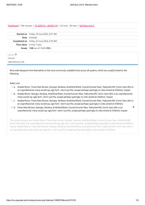 self quiz unit 2 attempt review started on friday 23 june 2023 6 51