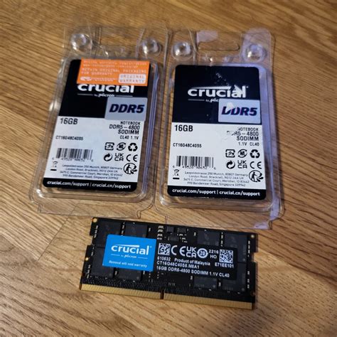 Crucial Ddr5 Laptop 16gb X2 Ram 4800 Cl40 Computers And Tech Parts And Accessories Computer Parts