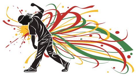 Dancer Silhouette With Trails Motion Dance Dynamic Dancer Abstract Dance Movement Vector