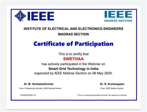 Swethaa Kandasamy On Linkedin Ieee Madrassection Smartgrid