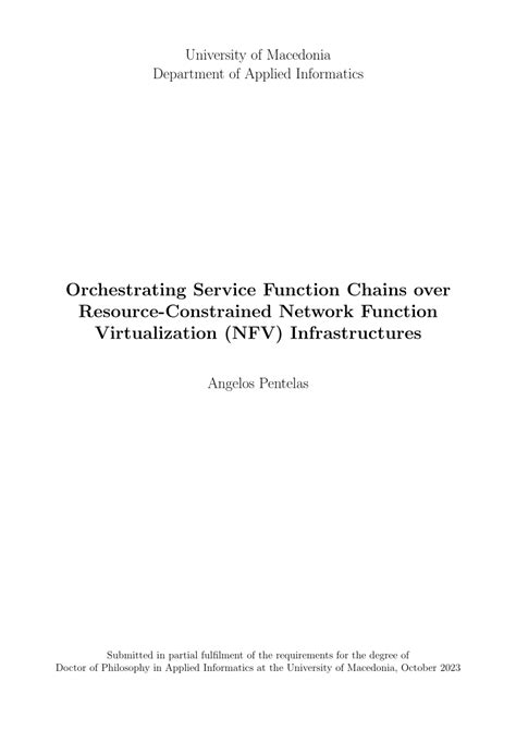 Pdf Orchestrating Service Function Chains Over Resource Constrained