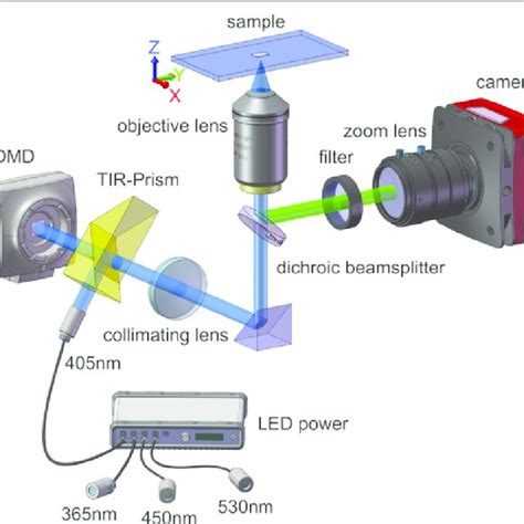 Schematic Diagram Of The Dmd Based Led Illumination Sim Microscope For Download Scientific