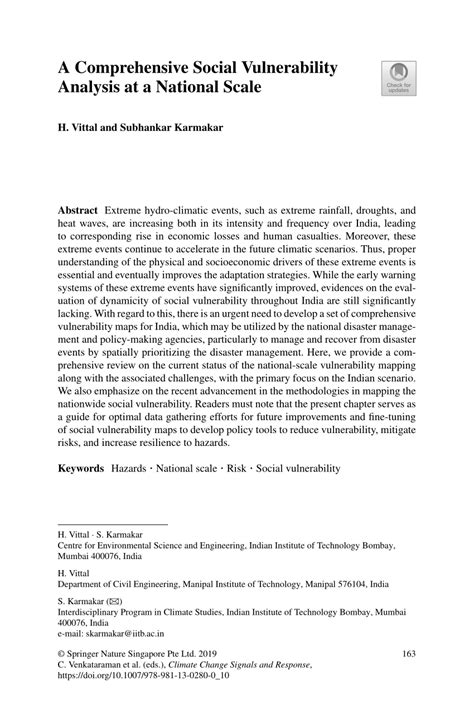 Pdf A Comprehensive Social Vulnerability Analysis At A National Scale
