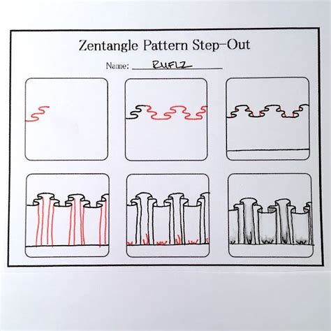 How To Make The Zentangle Pattern Ruflz Step Out Tutorial Zentangle Artwork Doodles
