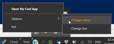 Windows 10 Style Context Menu For System Tray Application