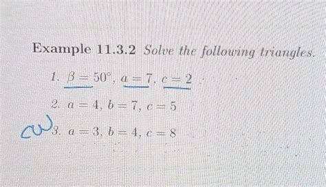 solved example 11 3 2 solve the following triangles 1