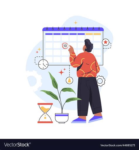 Planning Date Task Calendar Mark Image Royalty Free Vector