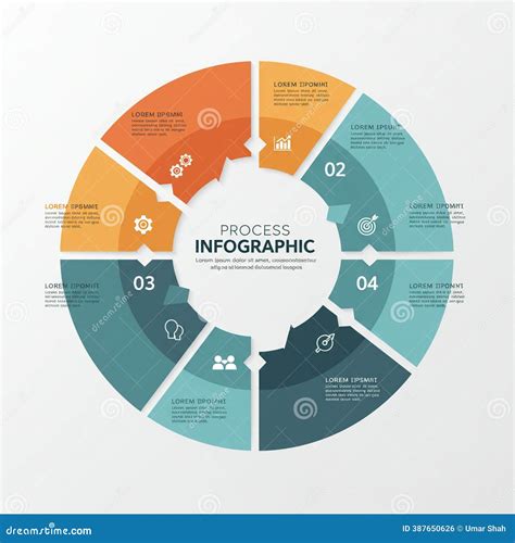Infographic Segmented Flower Pie Graphs Petal Color Wheels