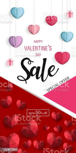 발렌타인 데이의 휴일입니다 판매 에 대한 할인 50 포스터 빨간색과 흰색 배경에 하트로 만든 프레임의 라운드 발렌타인 데이