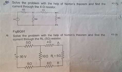 Solve The Problem With The Help Of Nortons Theorem And Find The Current