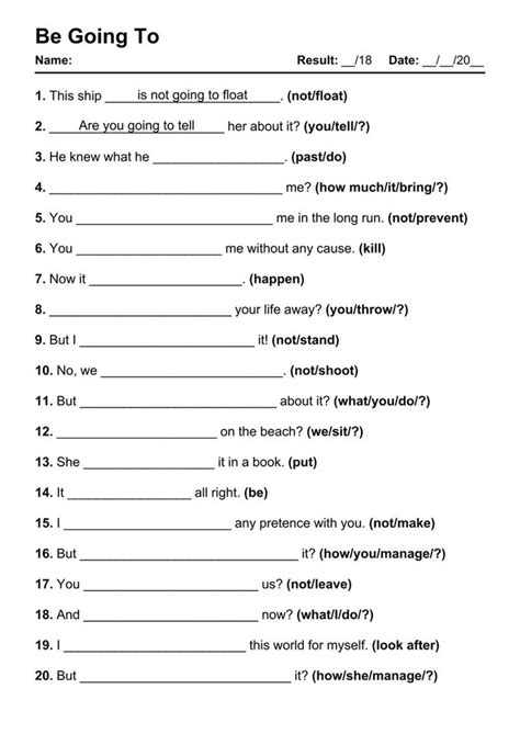 101 Be Going To Pdf Worksheets With Answers [2026 Exercises] Grammarism Leitura Nono Ano