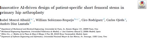 Innovative Ai Driven Design Of Patient Specific Short Femoral Stems In