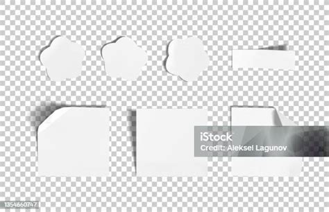 흰색 메모 스티커 백서 투명 한 배경에 3d 빈 모의 벡터 세트 코너에 대한 스톡 벡터 아트 및 기타 이미지 코너 꽃 식물 접힌 Istock