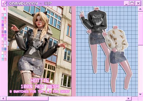 Vip ♡ Hottie Mini Set Ohmybunnny Sims 4 Clothing Sims 4 Cc Finds