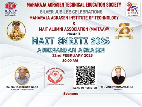 Dear Alumni Mait Is Organising An Alumni Meet ‘mait Smriti 2025 Now On 22nd February 2025 At